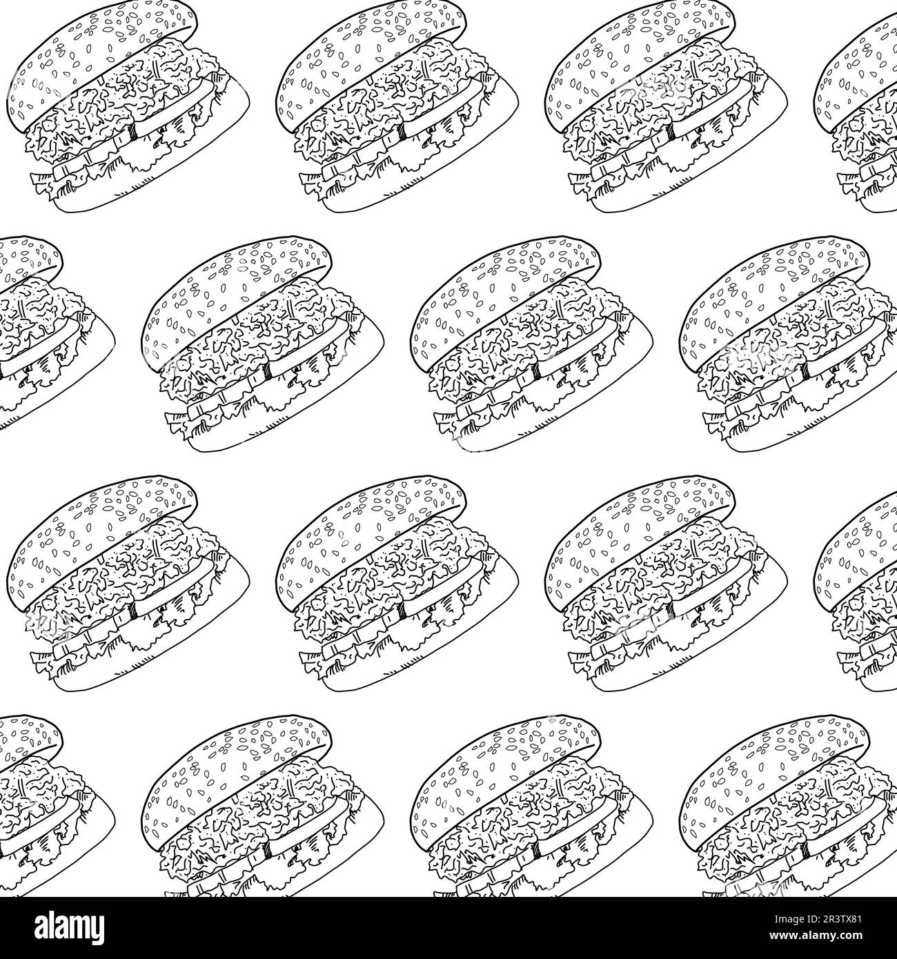 Chicken Fried Crispy Seamless Pattern. Fast food menu design elements ...