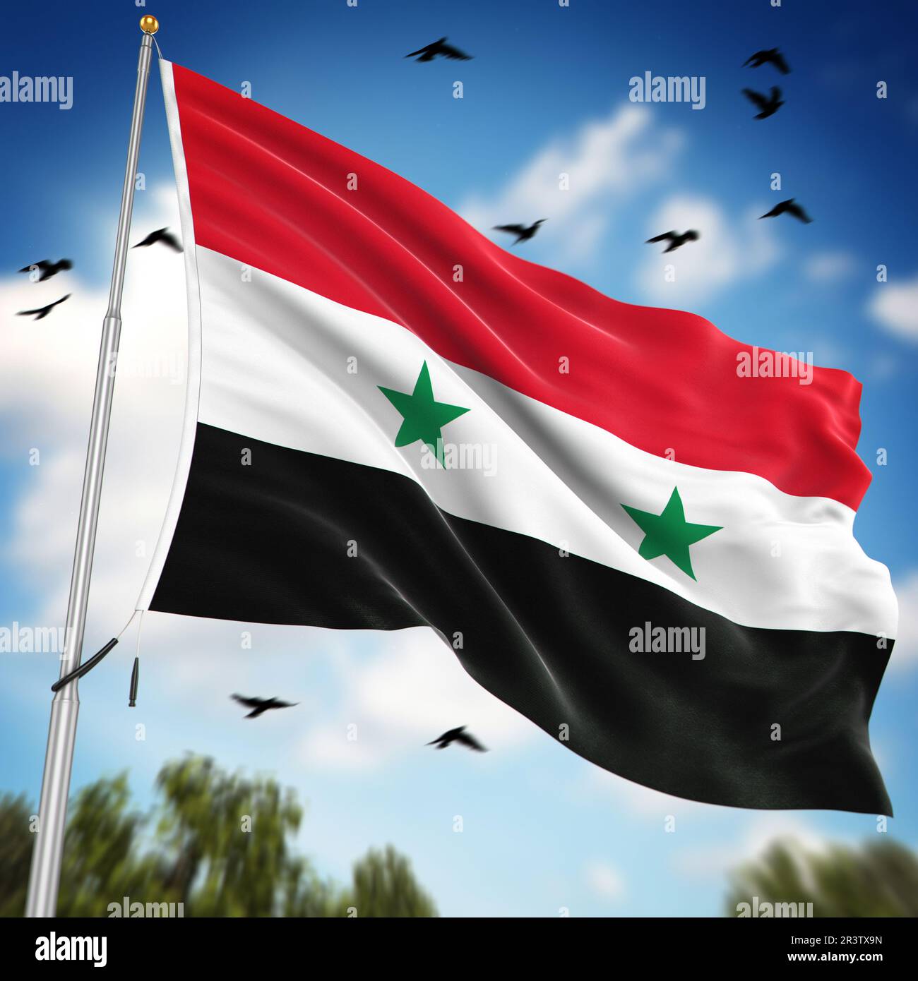 3d rendering syria flag waving hi-res stock photography and images - Alamy