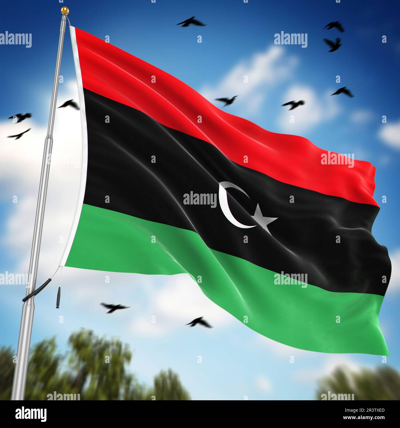 Flag of Libya Stock Photo - Alamy