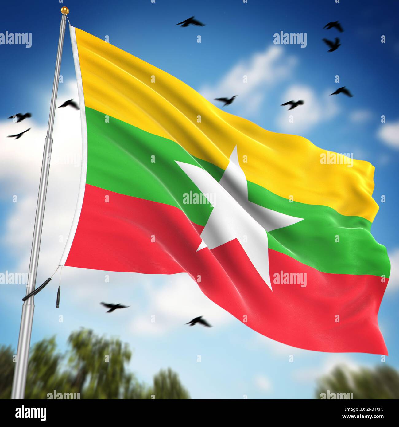Flag of Myanmar Stock Photo - Alamy