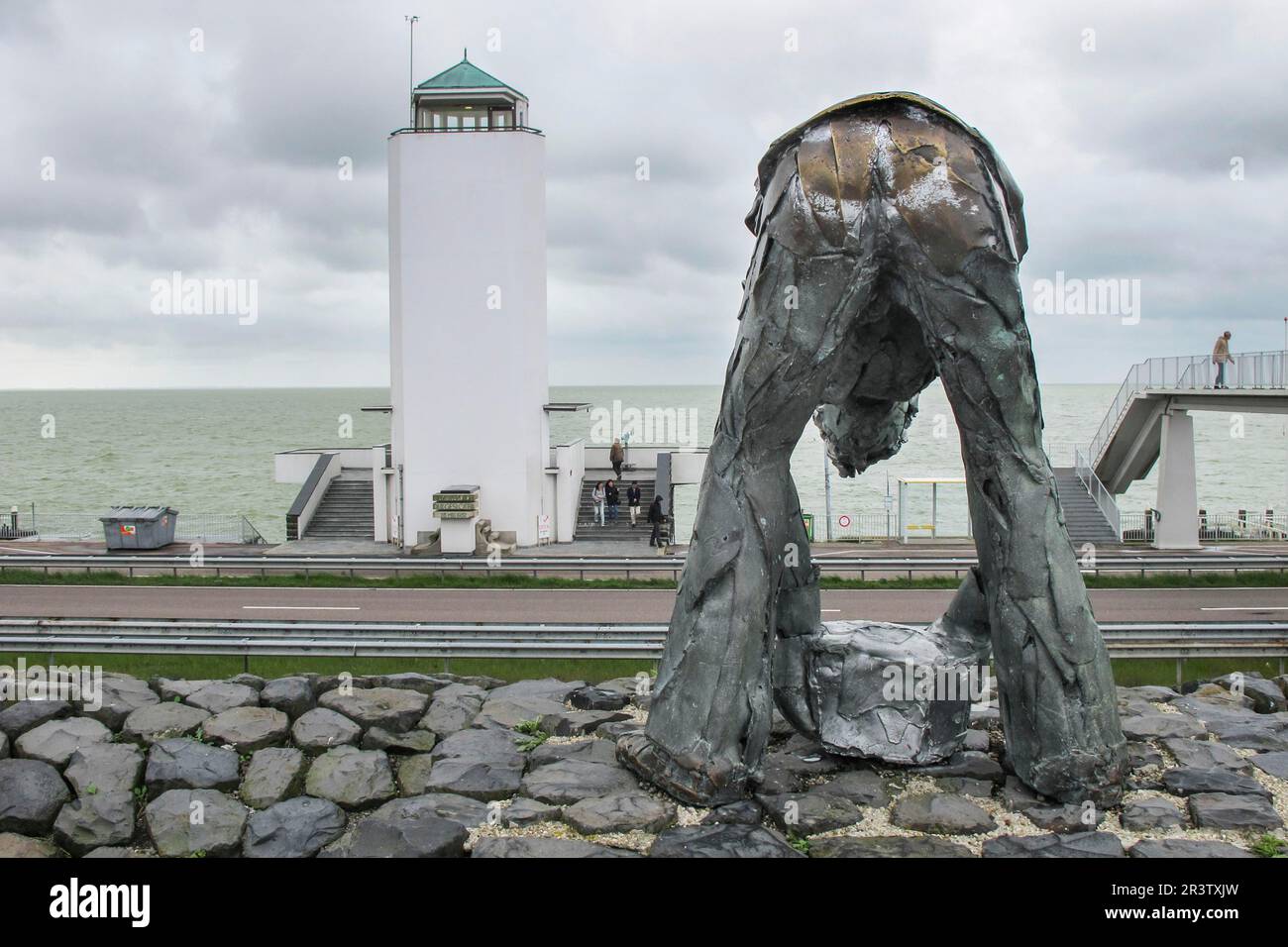 Barrier dam, final dike, monument, North Holland, Wadden Sea ...
