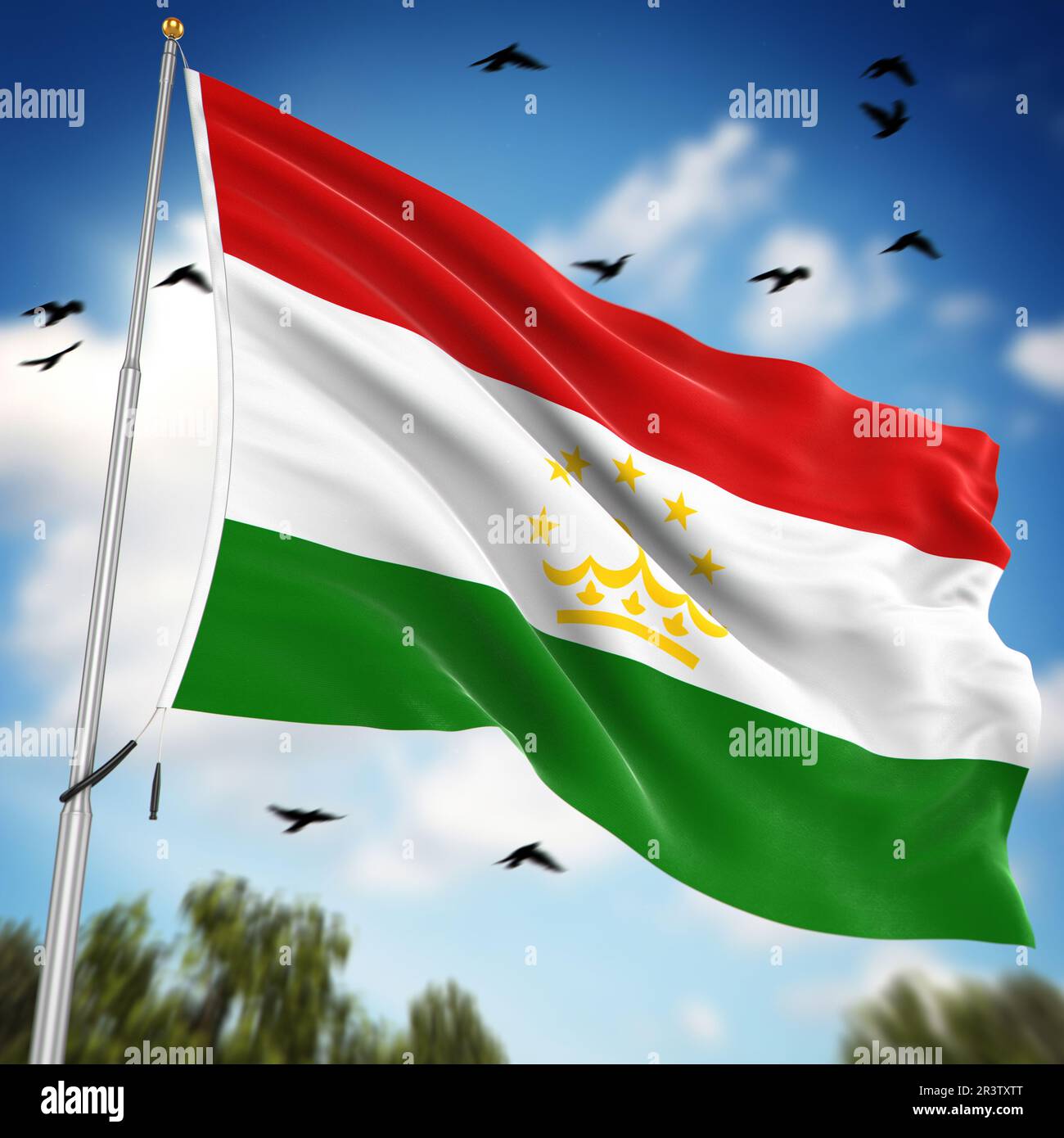 Flying flag tajikistan hi-res stock photography and images - Alamy