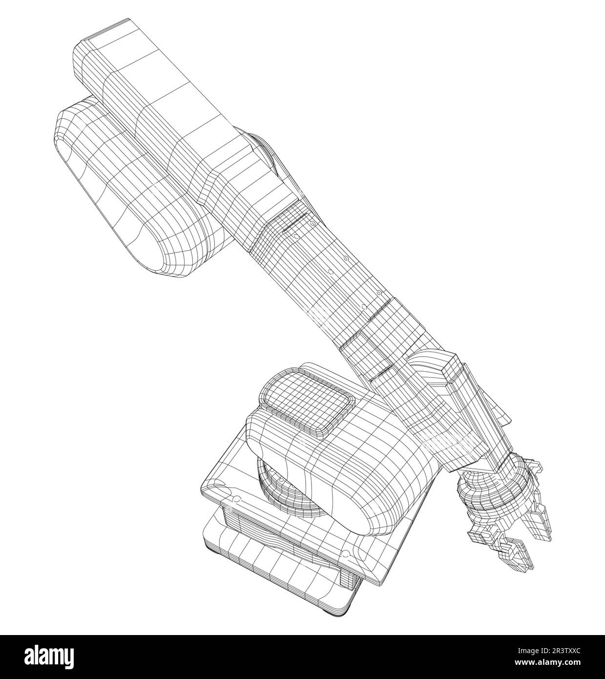 Industrial Robot isolated on white. 3d technology Stock Vector Image ...