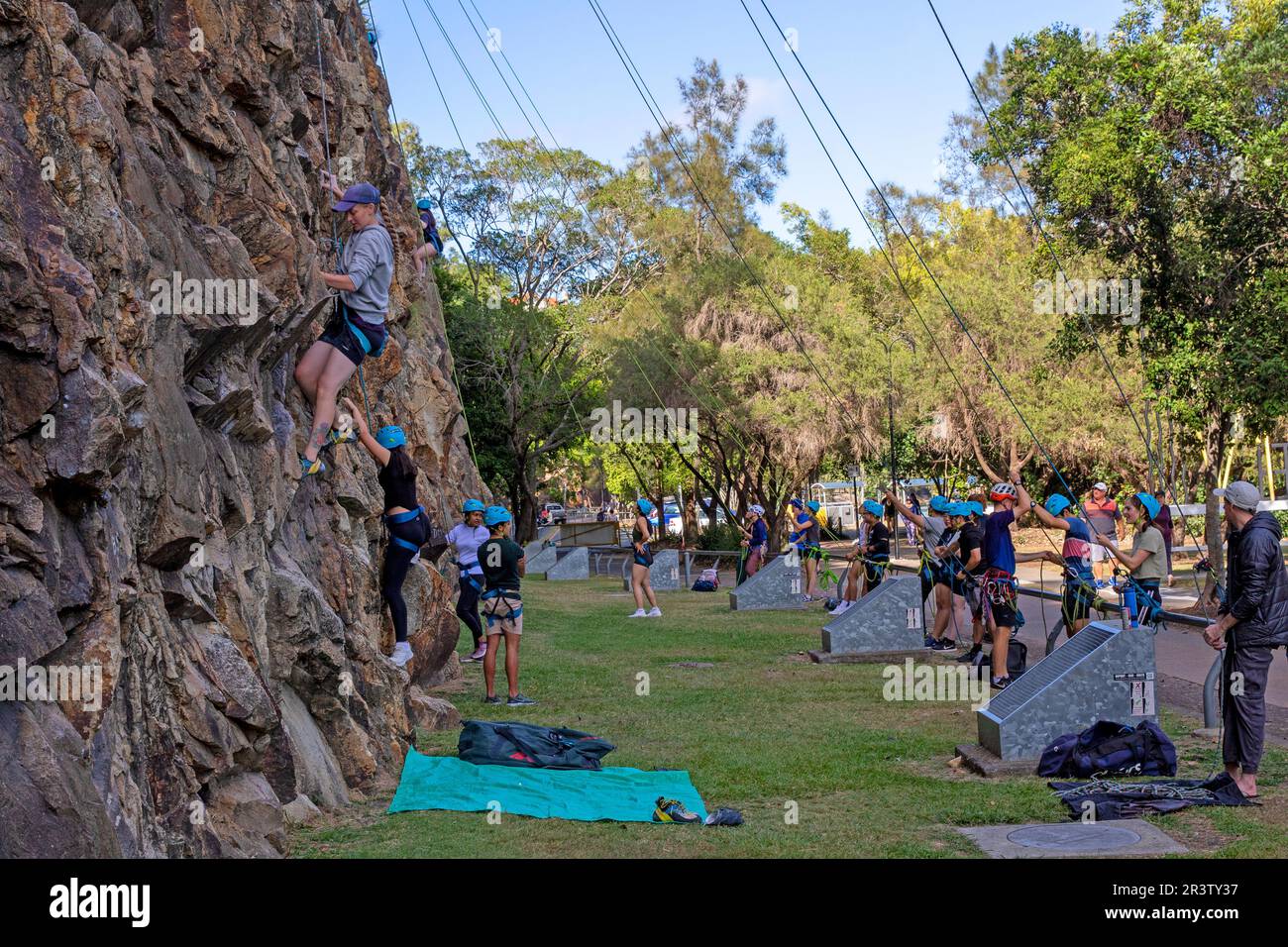Rock climbing on the Kangaroo Point cliffs in Brisbane Stock Photo - Alamy