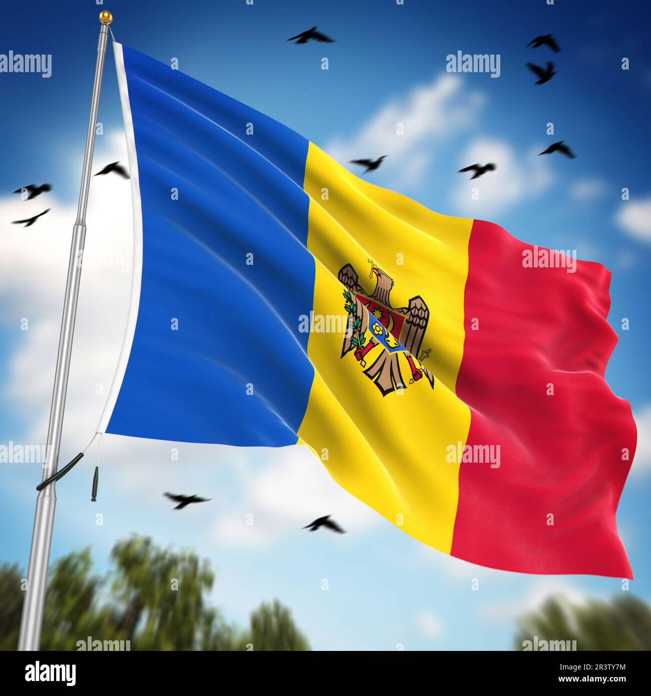 Flag of Moldova Stock Photo - Alamy