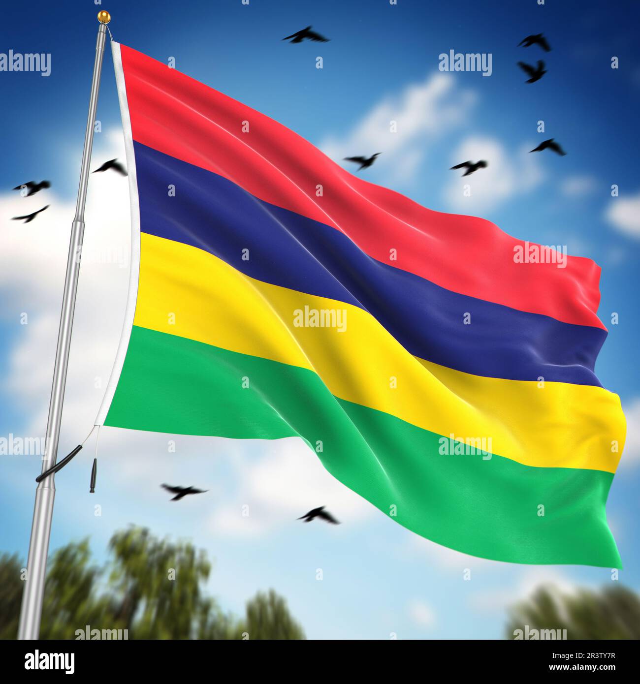 Flag of Mauritius Stock Photo - Alamy