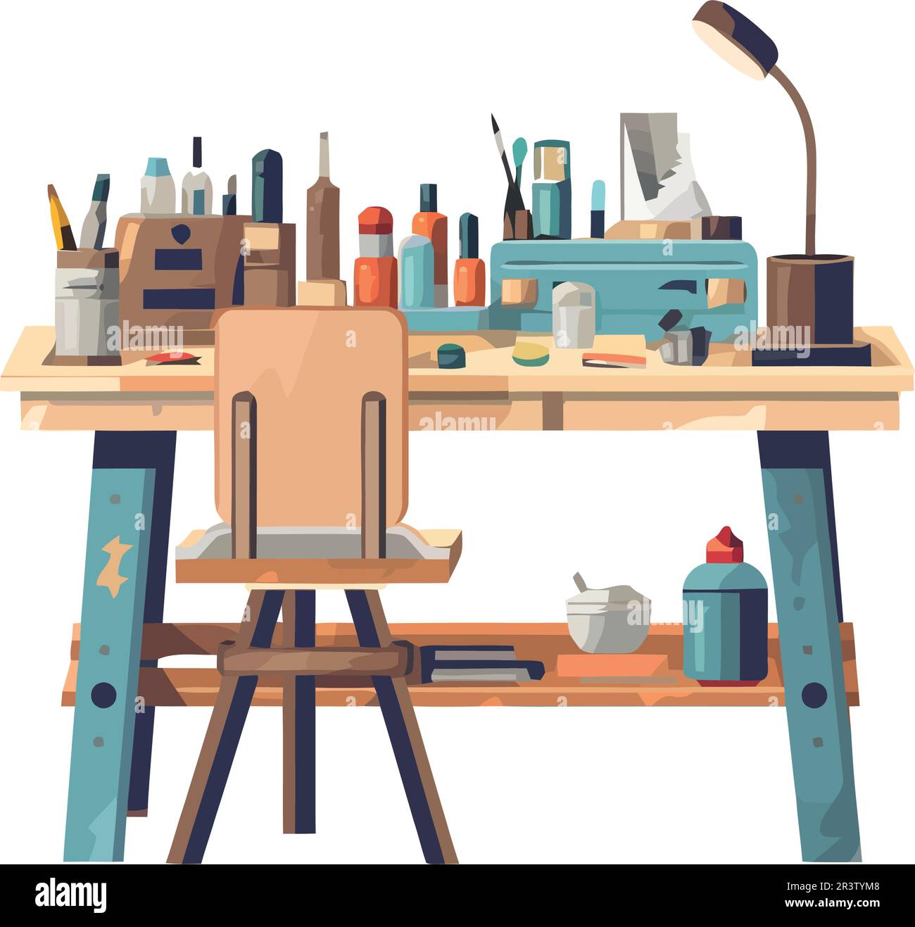 A modern office desk with creative equipment Stock Vector Image & Art ...