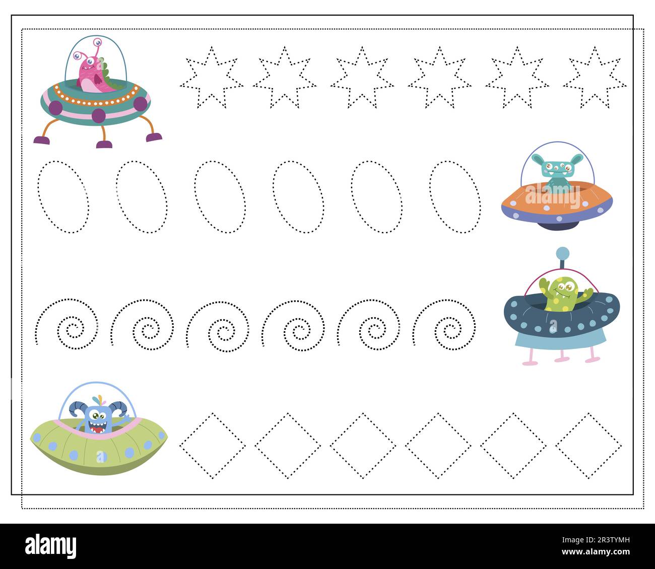 Handwriting practice, Educational game for Kids, cartoon monsters ...