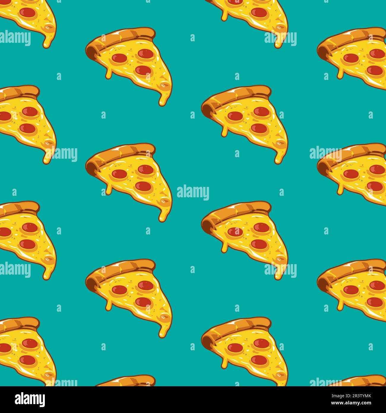 Seamless pizza pattern. Hand drawn pizza illustrations. Vector ...