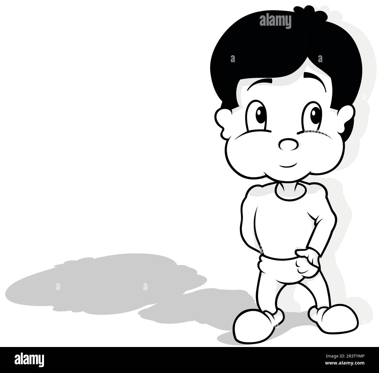 Cartoon surprised boy Black and White Stock Photos & Images - Alamy