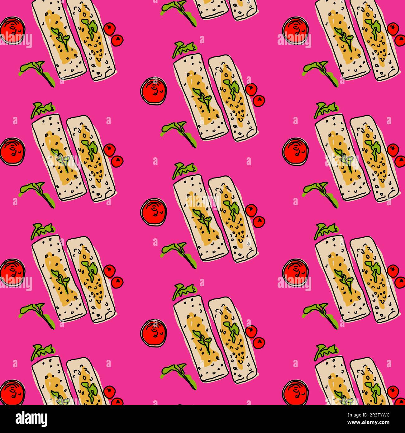 Shawarma Kebab pattern fast food. Seamless pattern. Concept of doner kebab, street food ...