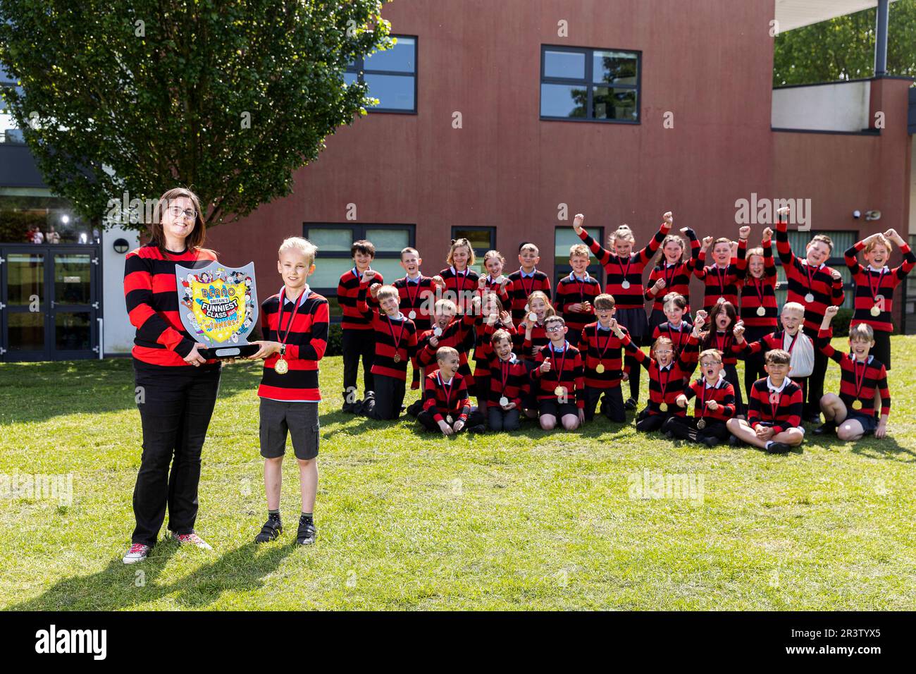 EDITORIAL USE ONLY Laura Howell (right), Beano illustrator, presents ...