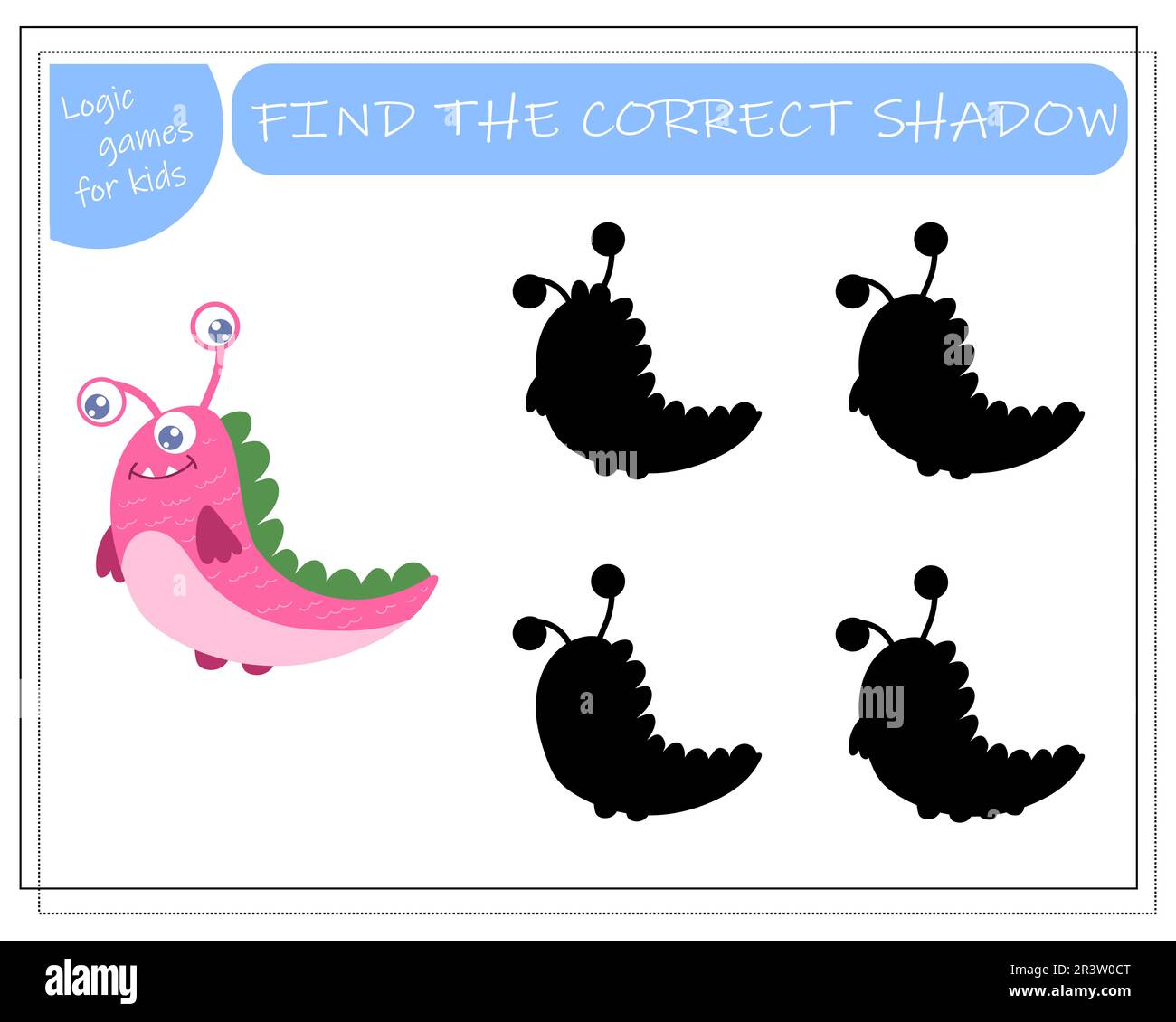 Find the right shadow, an educational game for kids, cartoon monsters ...