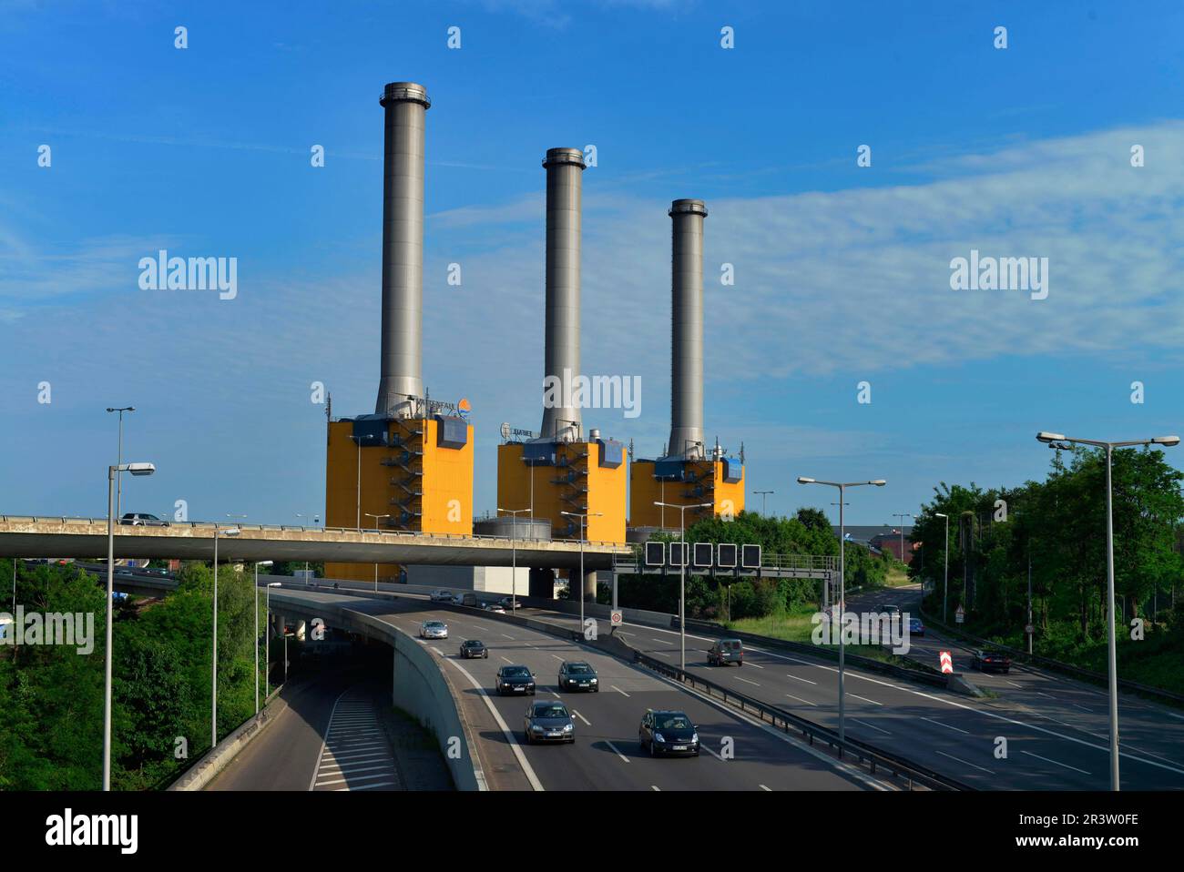 Wilmersdorf power station, Berlin, Germany, inner city ring road, city ...
