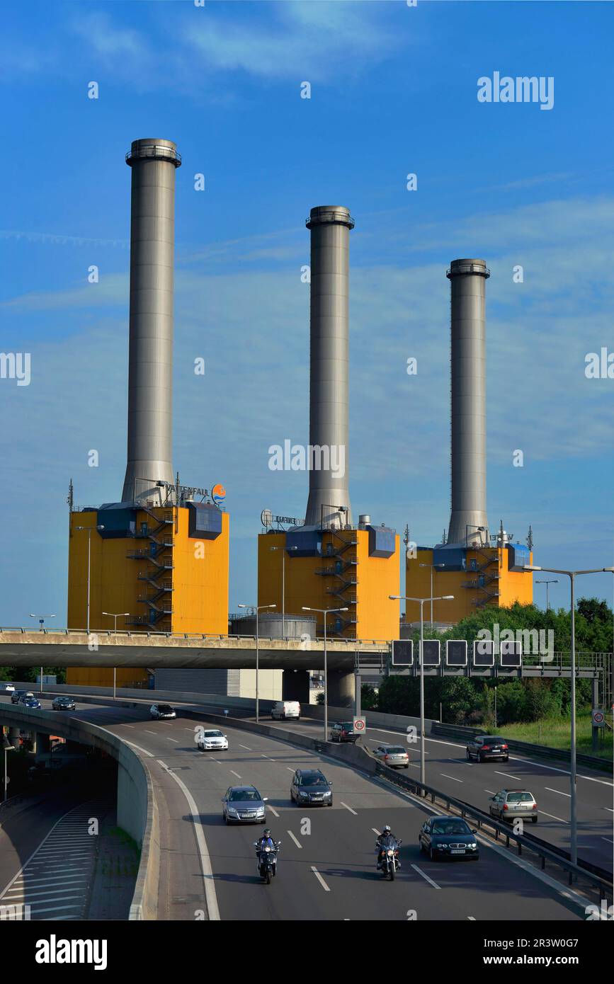 Wilmersdorf power station, Berlin, Germany, inner city ring road, city ...