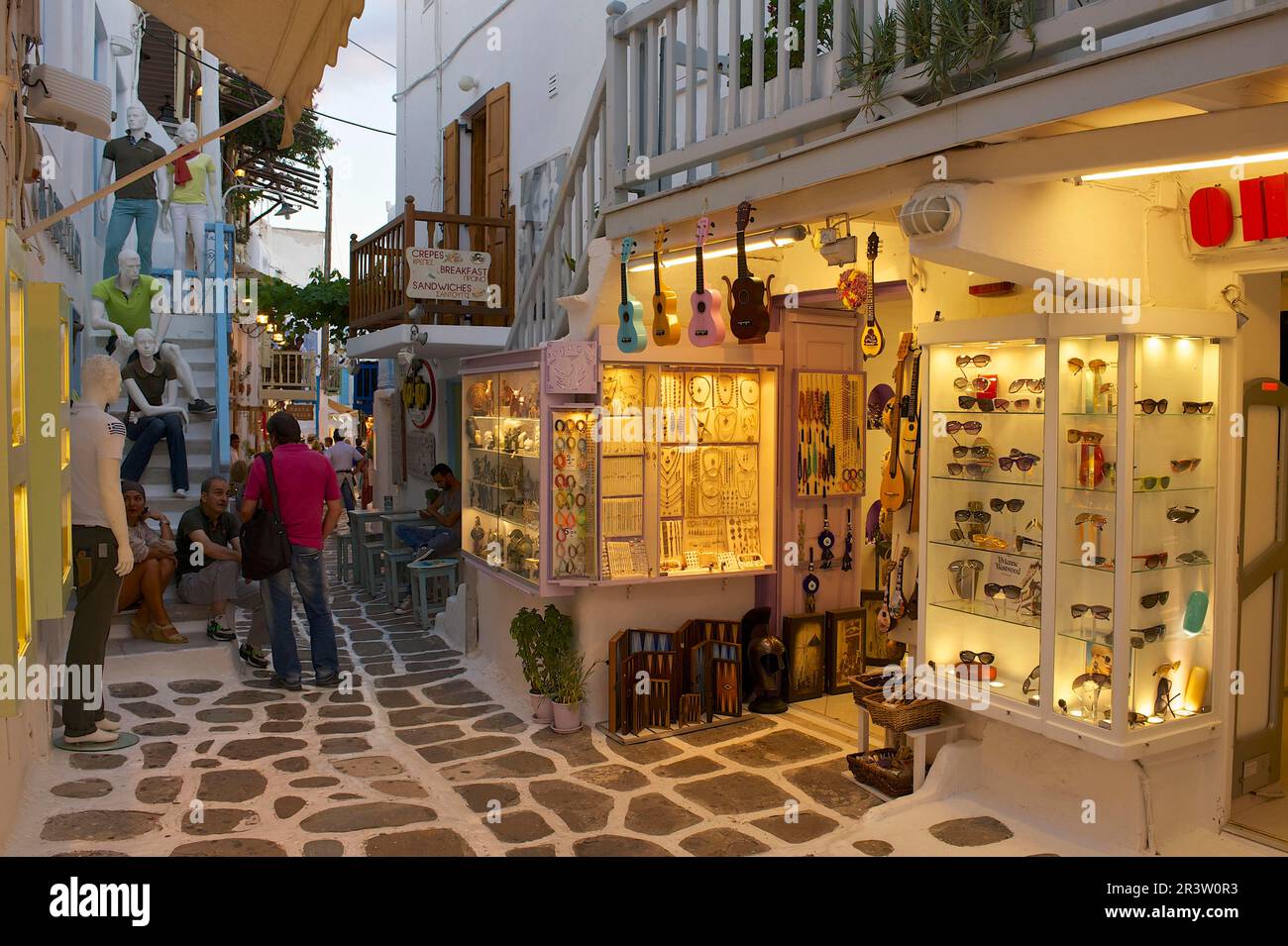 Shopping in Mykonos Town, Mykonos, Cyclades, Greece Stock Photo - Alamy