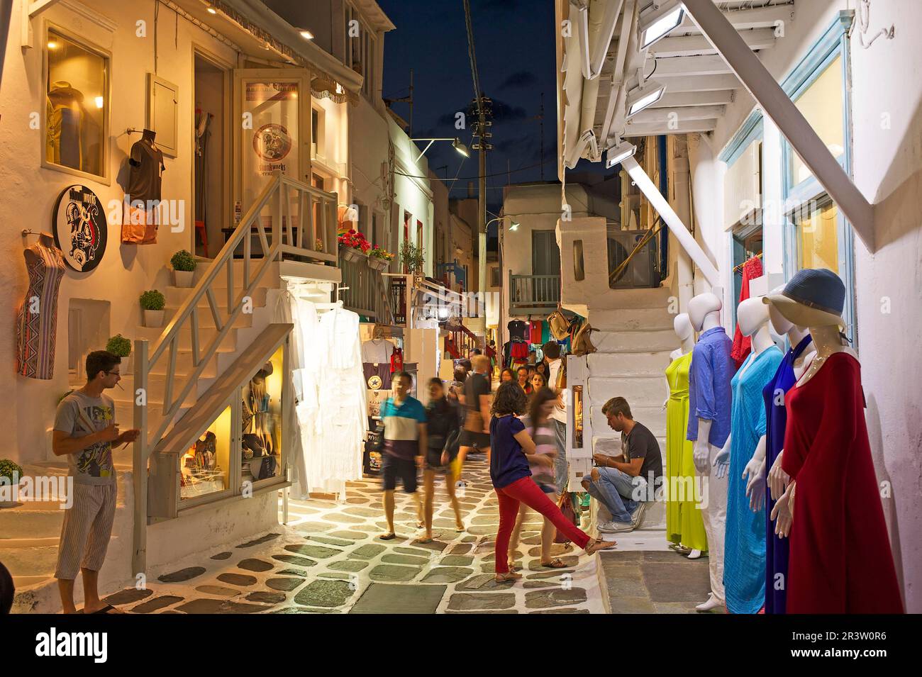 Shopping in Mykonos Town, Mykonos, Cyclades, Greece Stock Photo - Alamy