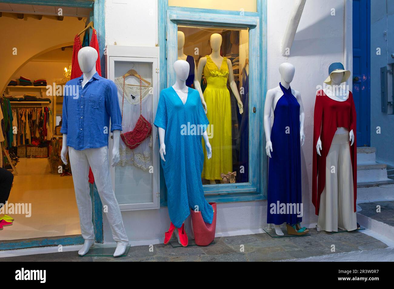Shopping in Mykonos Town, Mykonos, Cyclades, Greece Stock Photo - Alamy