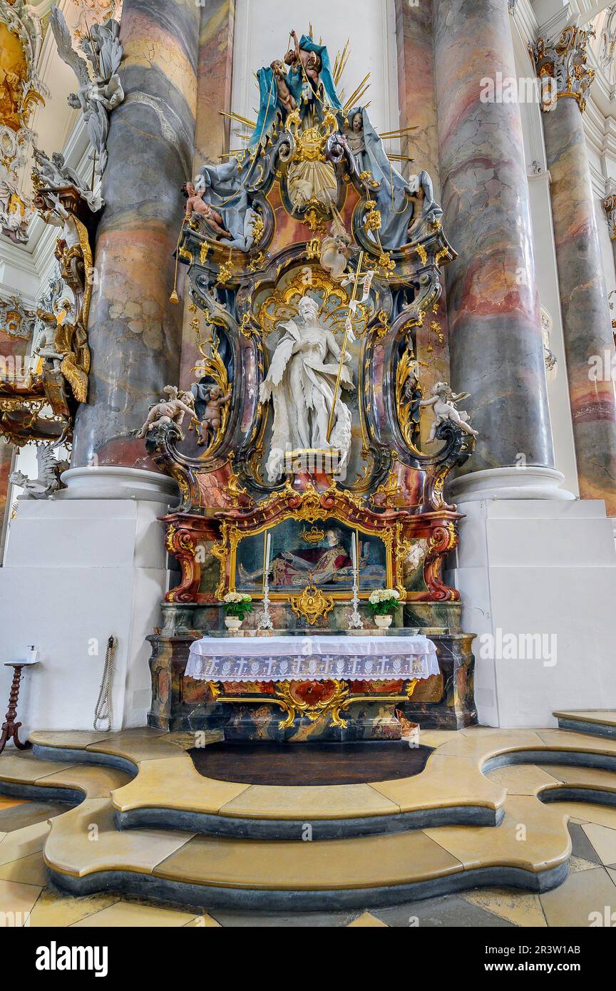 Side altar, Ottobeuren Monastery, Benedictine Abbey, late Baroque ...