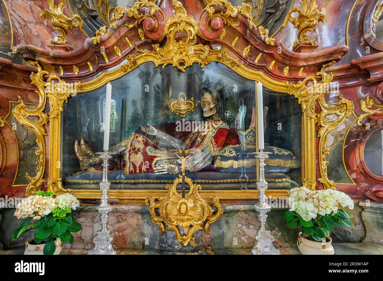 Side altar with the relic of St. Bonifacius, Ottobeuren Monastery ...