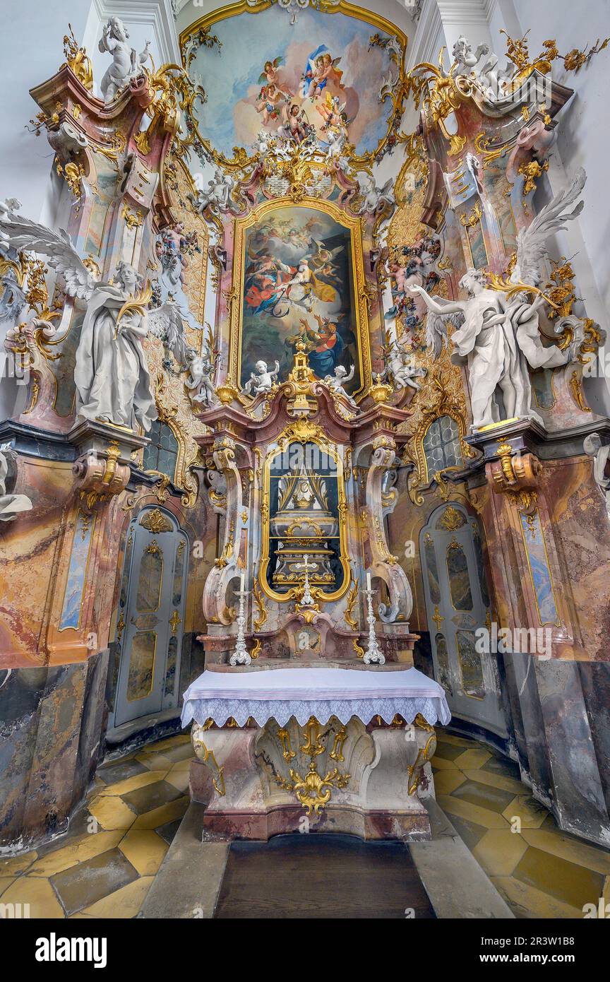 Side altar, Ottobeuren Monastery, Benedictine Abbey, late Baroque ...
