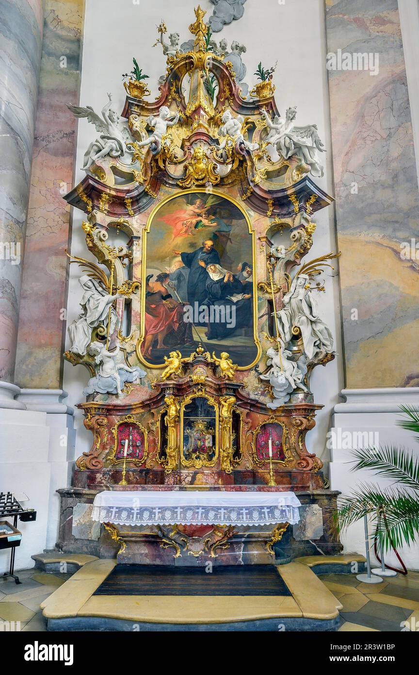 Side altar, Ottobeuren Monastery, Benedictine Abbey, late Baroque ...