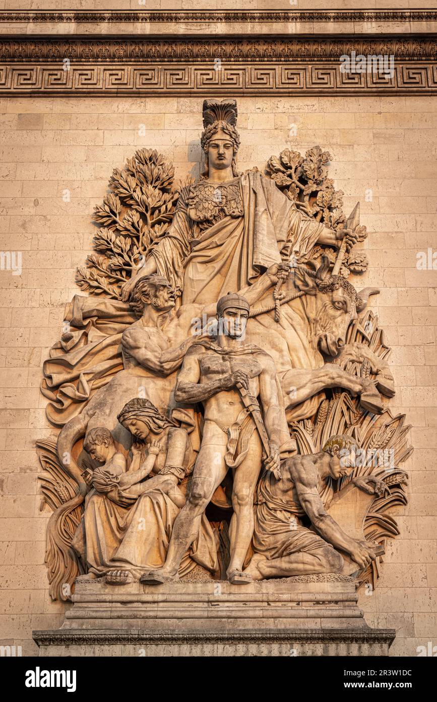 Arc de Triomphe, detail sculpture, Paris, Munich Stock Photo - Alamy