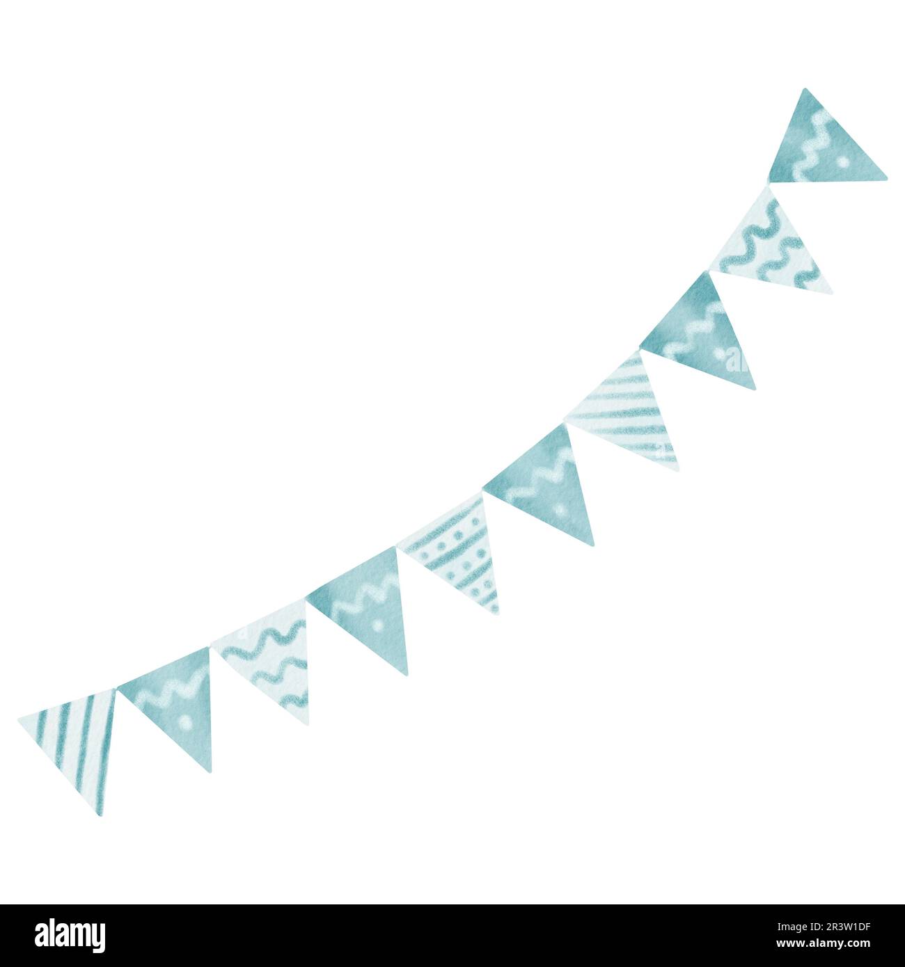 Blue carnival garland with flags birthday party decoration, string of ...