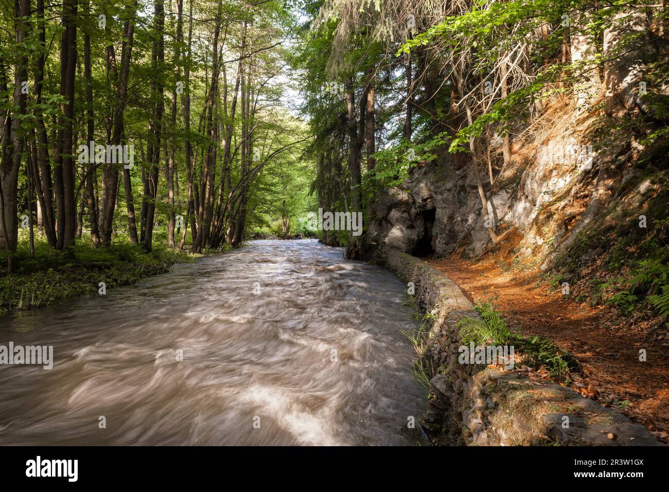 Selke with the long-distance hiking trail Selketal-Stieg Stock Photo ...