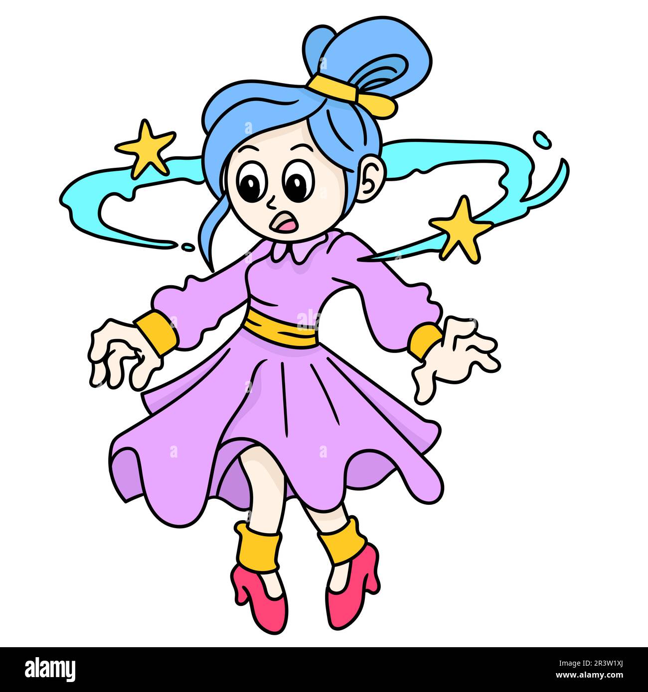 Cartoon flying woman hi-res stock photography and images - Alamy