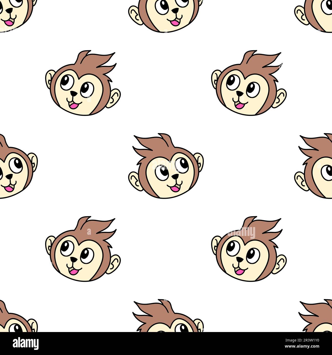 Smile monkey seamless textile print. repeat pattern background design ...