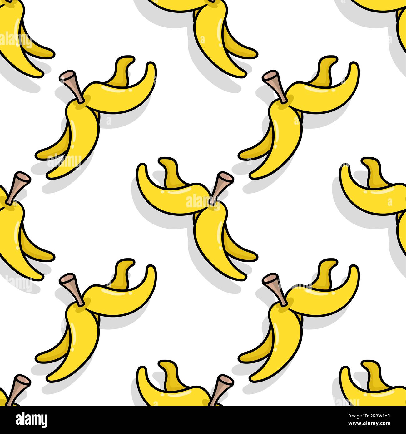 Yellow banana peel seamless pattern textile print. repeat pattern ...