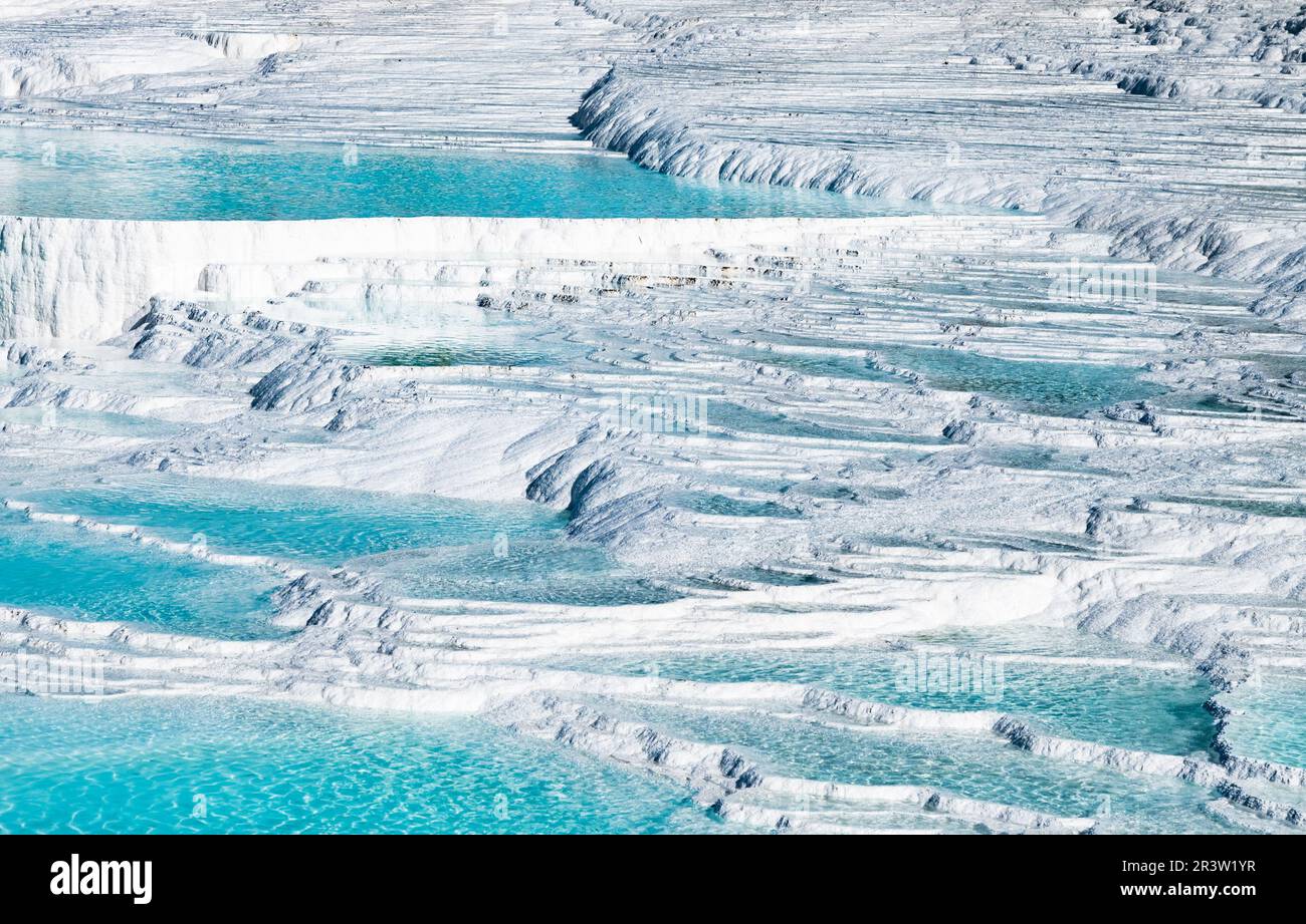 Natural travertine pools and terraces Stock Photo - Alamy