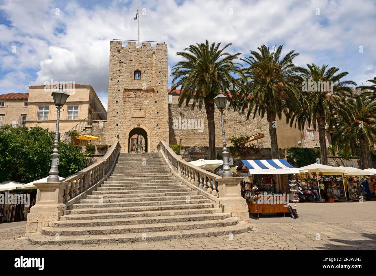 Croatia, June 2013, Korcula, City Wall Gate Stock Photo - Alamy
