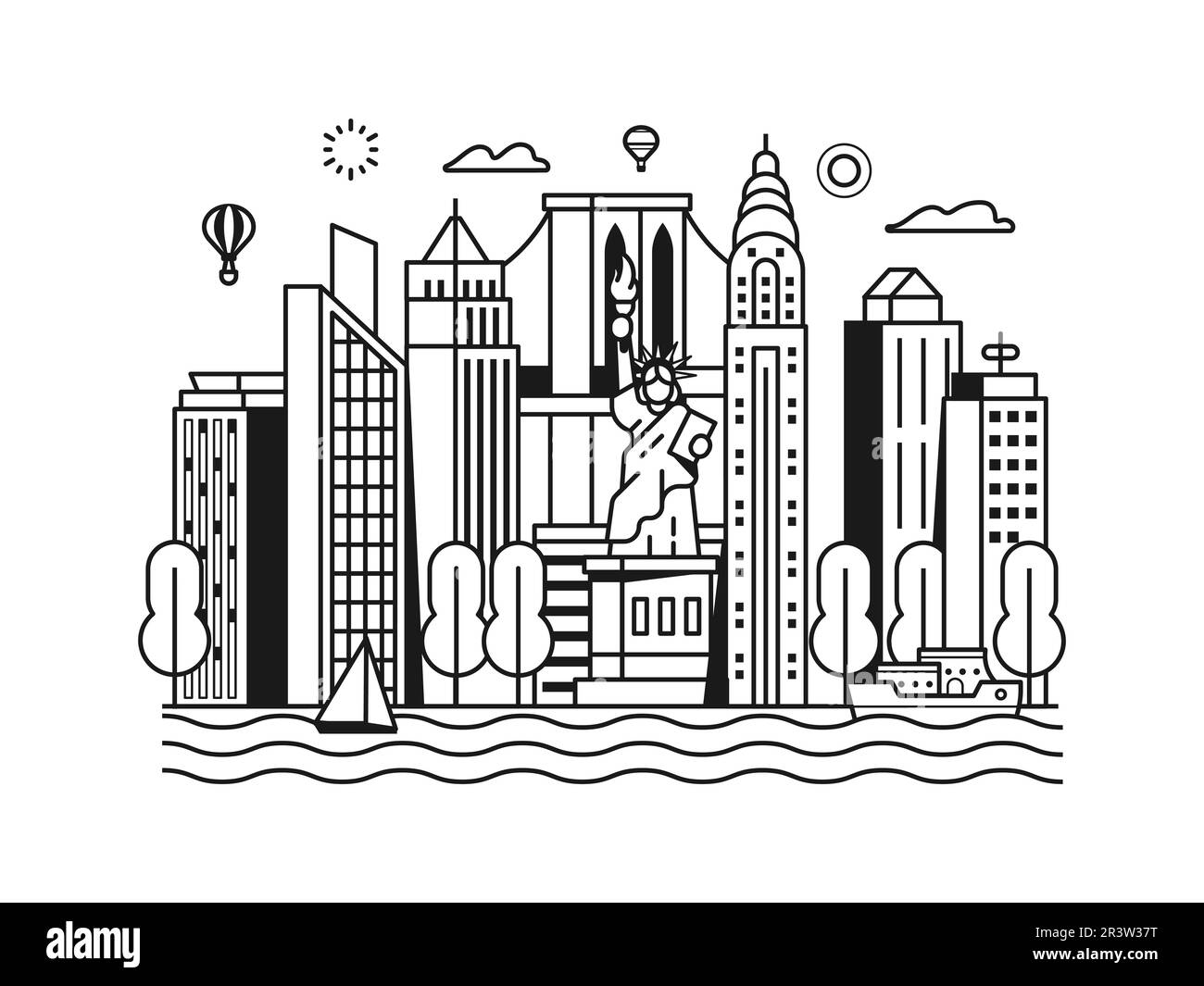 New york liberty street Stock Vector Images - Alamy