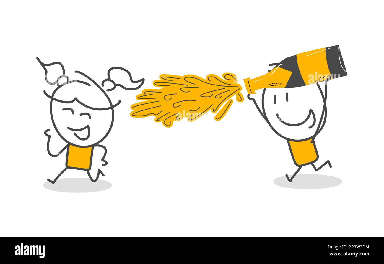 Stick figures. celebration, party, cocktail. Isolated on white ...