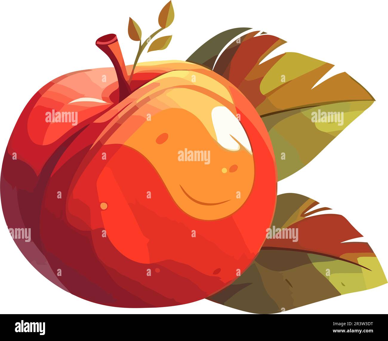 Juicy ripe apple, symbol of healthy eating Stock Vector Image & Art - Alamy