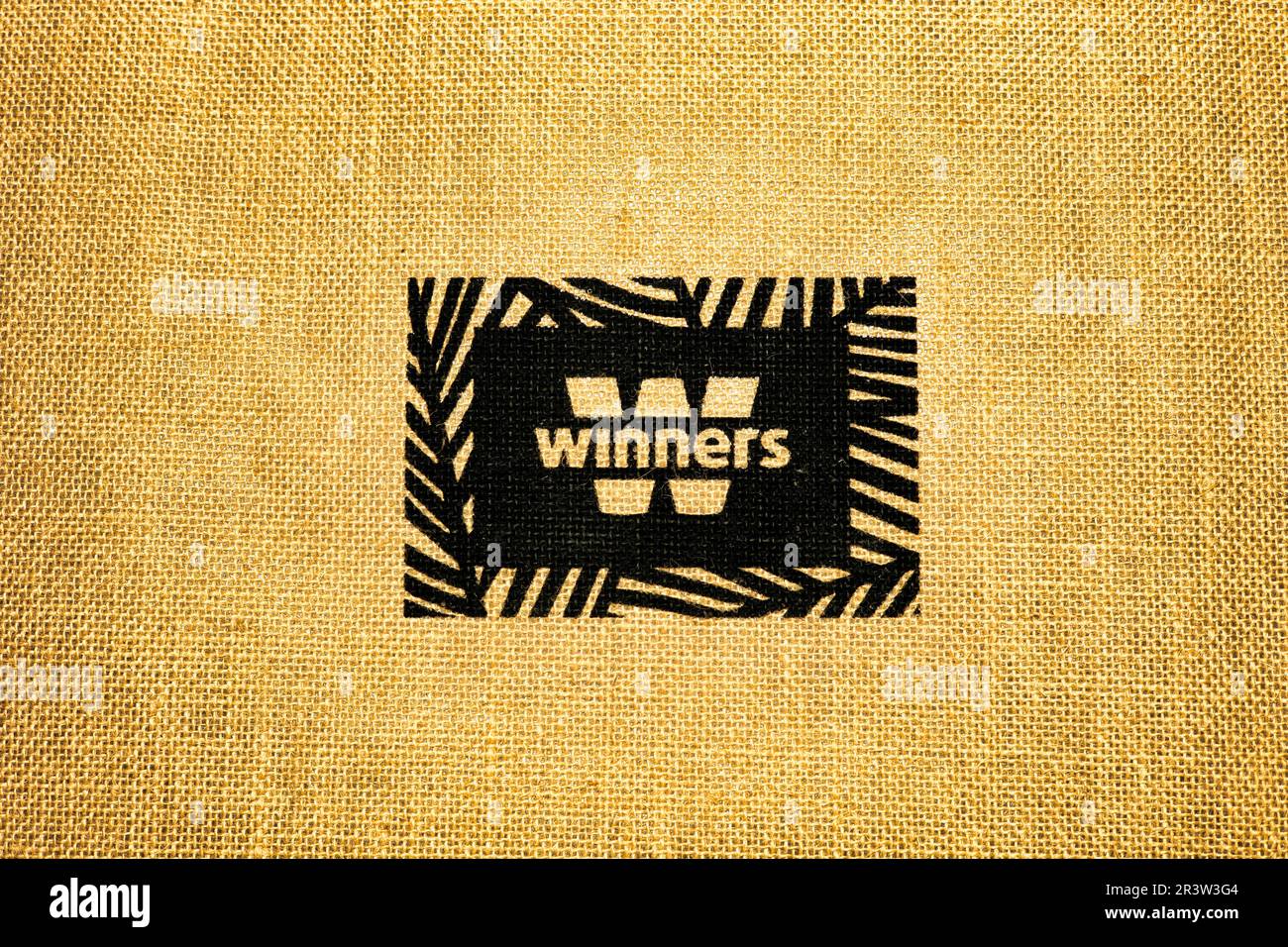 Large flax shopping bag with printed logo of Winners Supermarket, Flacq ...