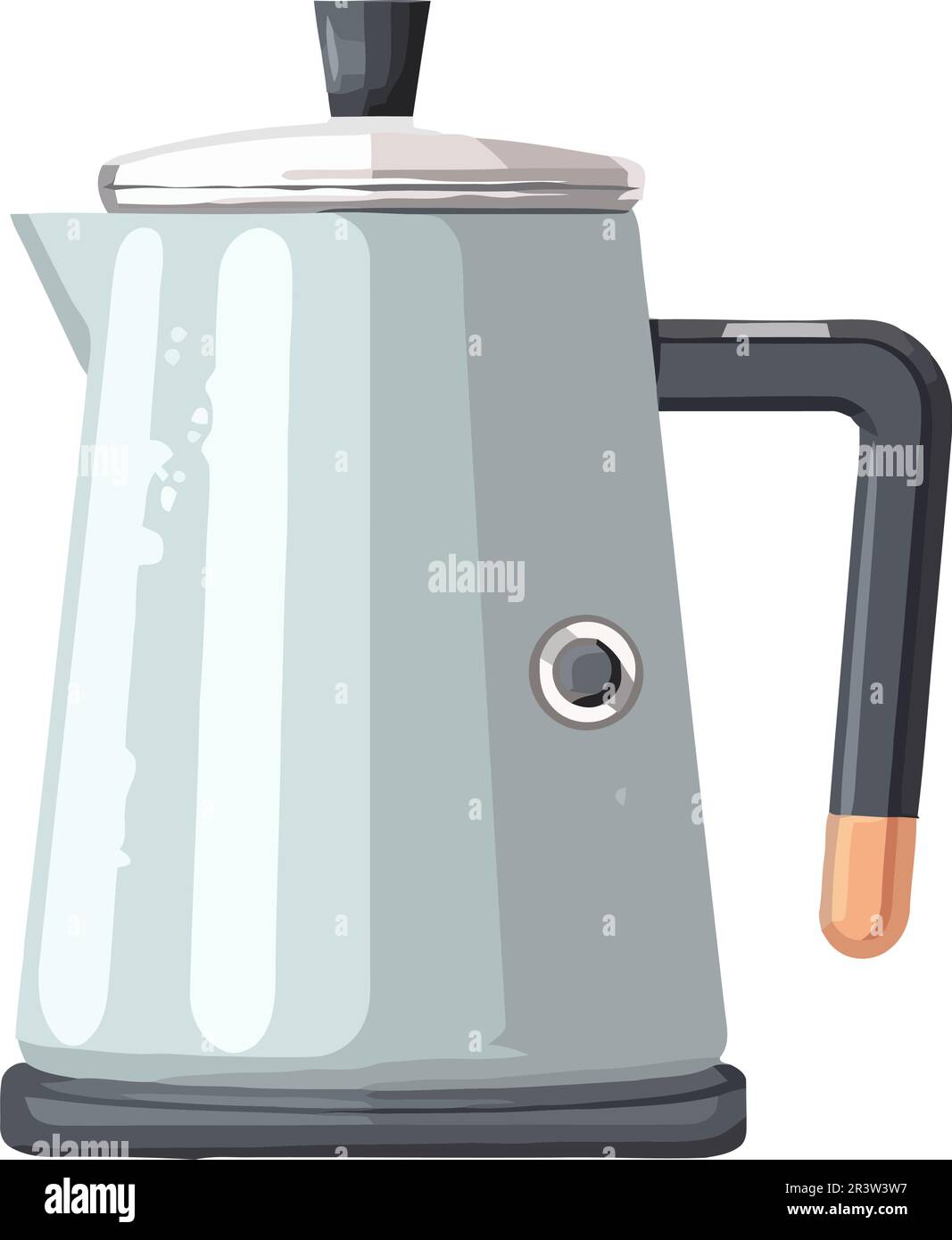 Metallic handle kettle boiling coffee Stock Vector Image & Art - Alamy