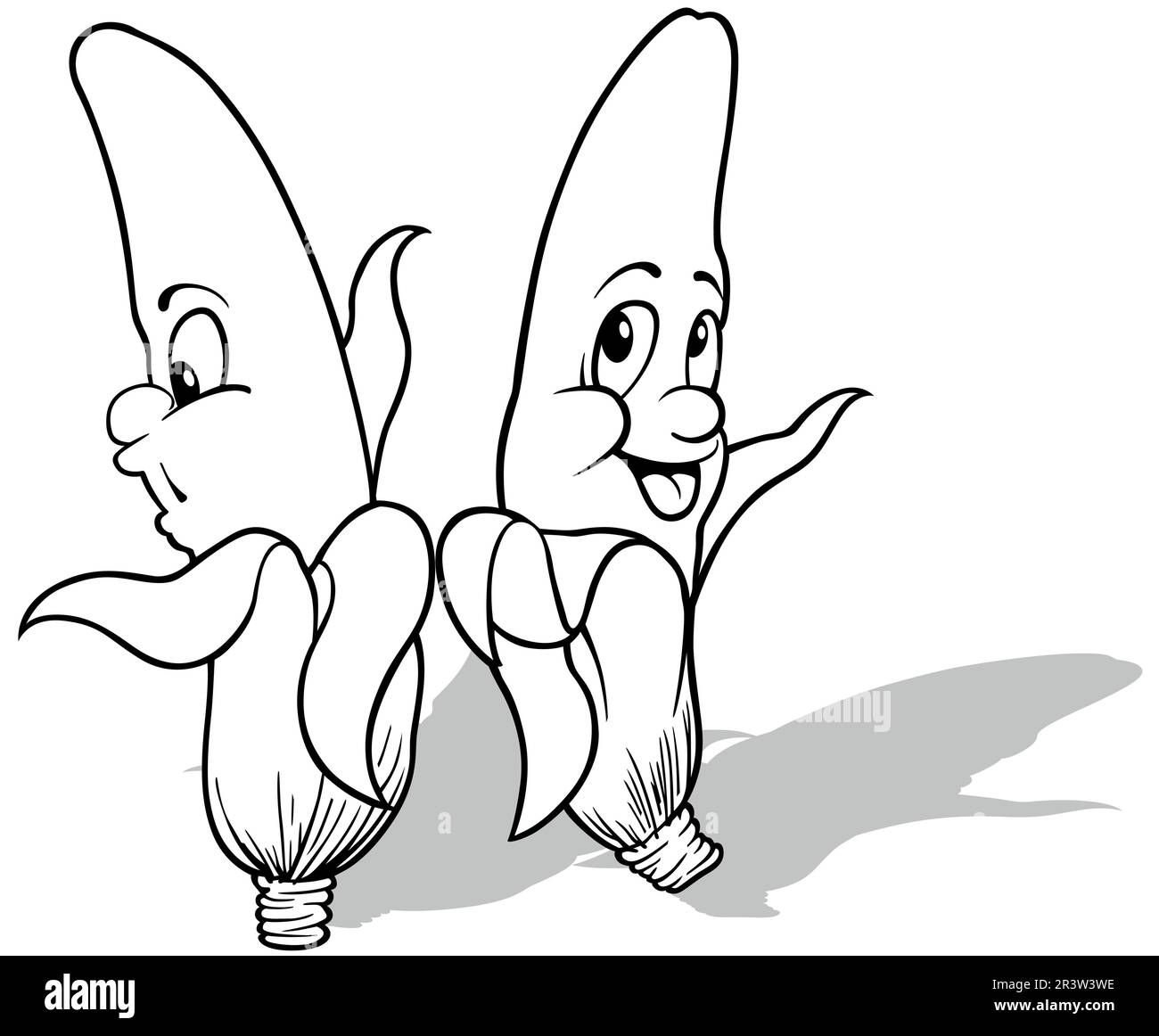 Bananas cartoon Black and White Stock Photos & Images - Alamy