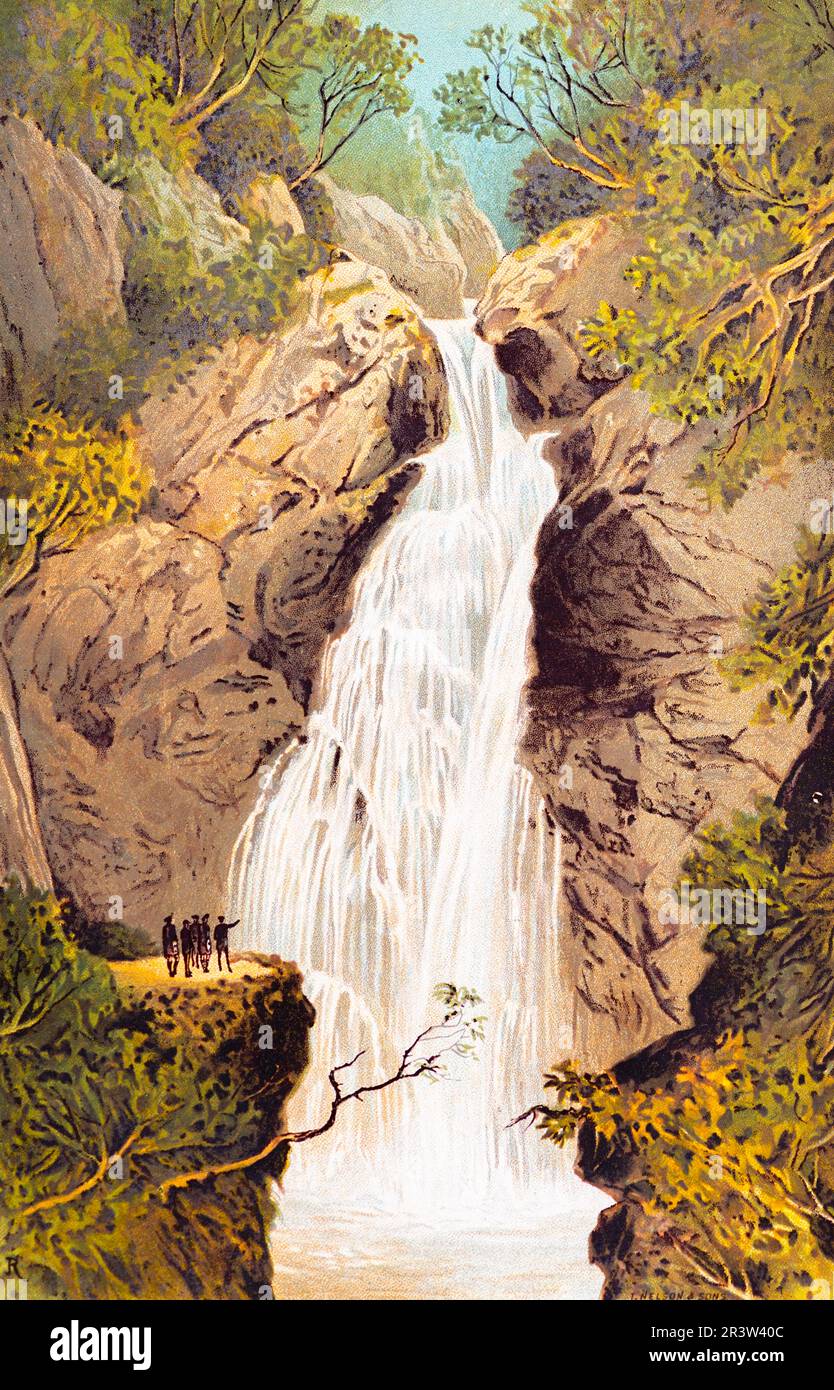 Waterfall Fall of Foyers, River Foyers, Grampian Mountains, river, flow ...