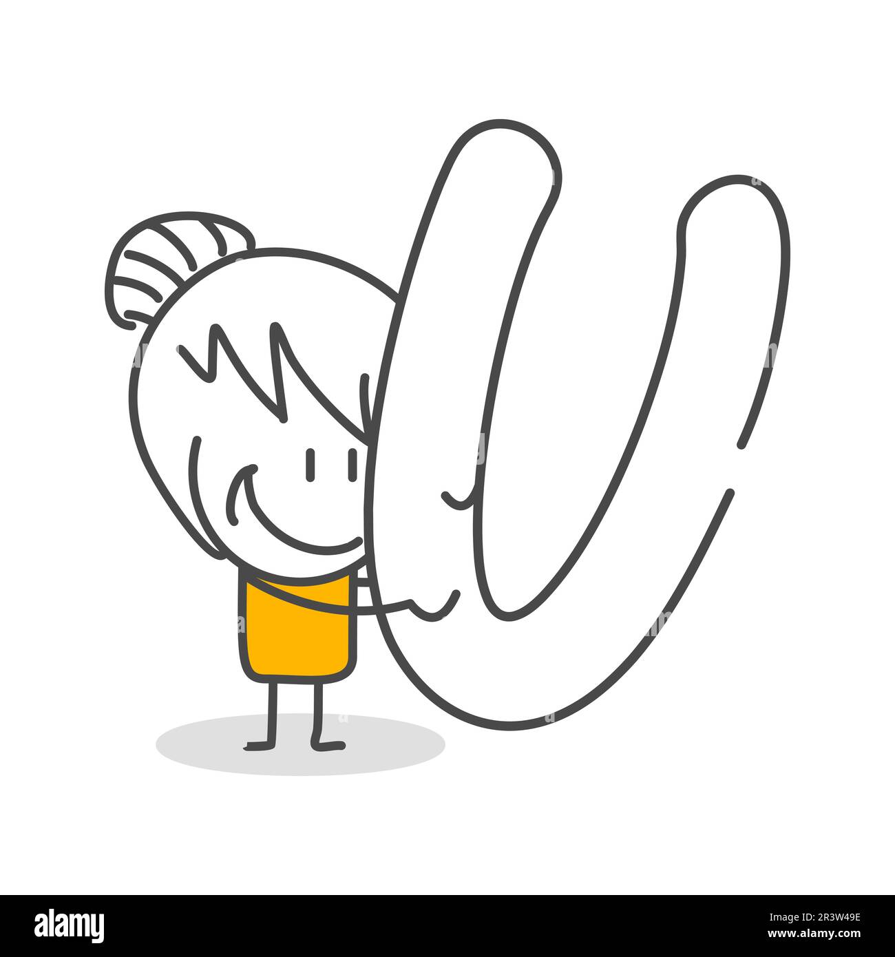 Stick figures. Alphabet. Isolated on white background. Hand drawn ...