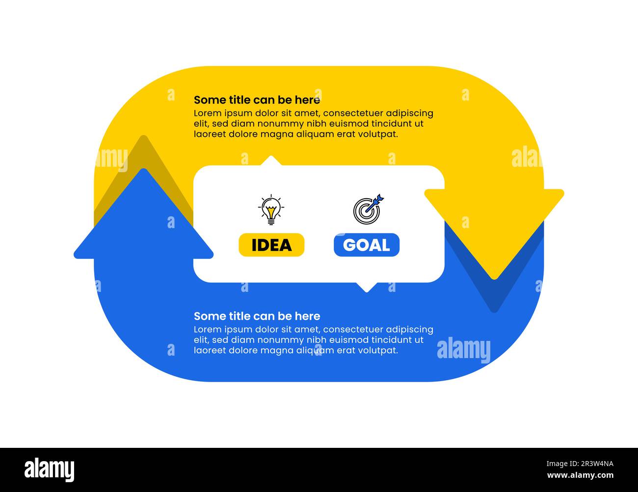 Infographic template and 2 options or steps. Idea with goal. Can be ...