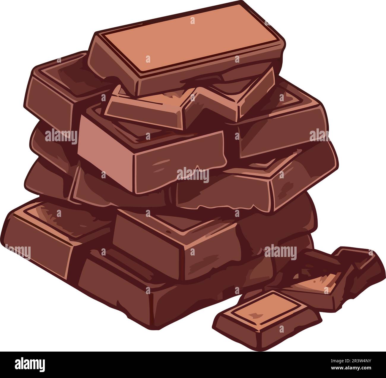 Stack of gourmet dark chocolate bars isolated Stock Vector Image & Art ...