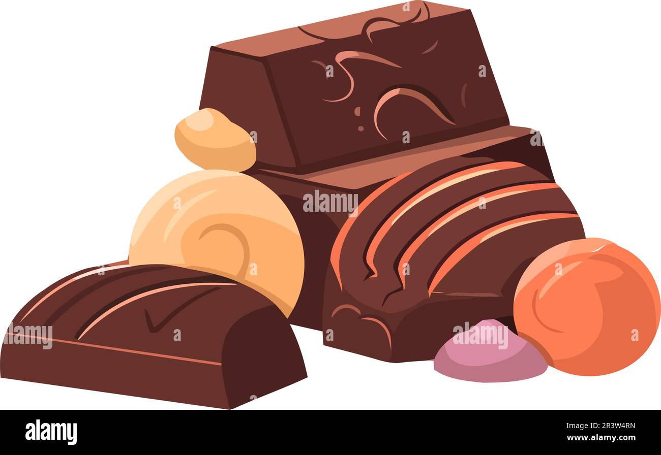 Sweet chocolate dessert symbol, cartoon illustration Stock Vector Image ...