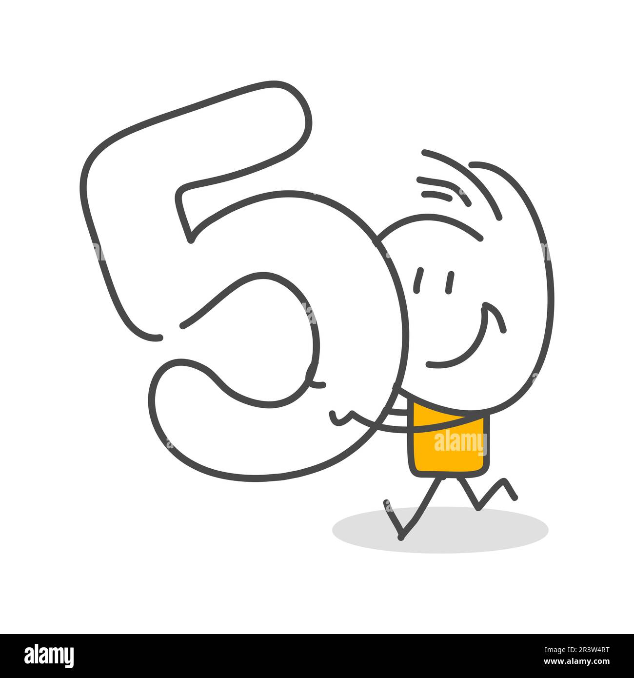 Stick figures. Numbers. Isolated on white background. Hand drawn Doodle ...