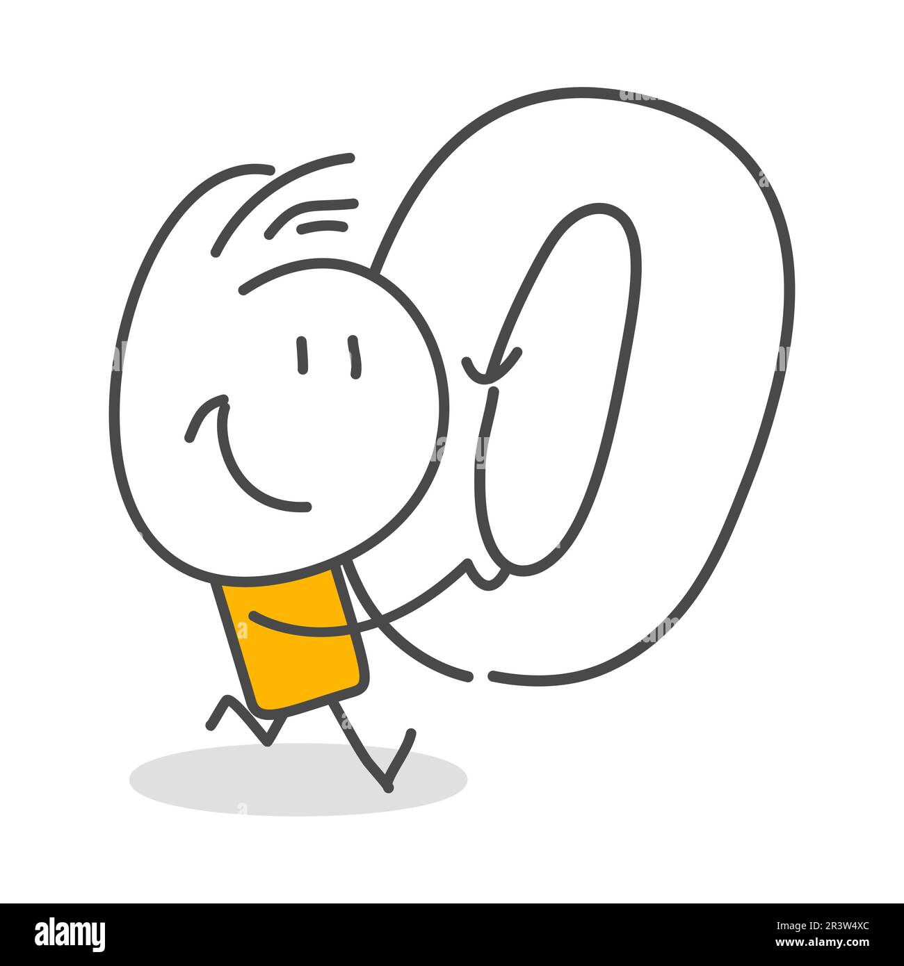 Stick figures. Numbers. Isolated on white background. Hand drawn Doodle ...