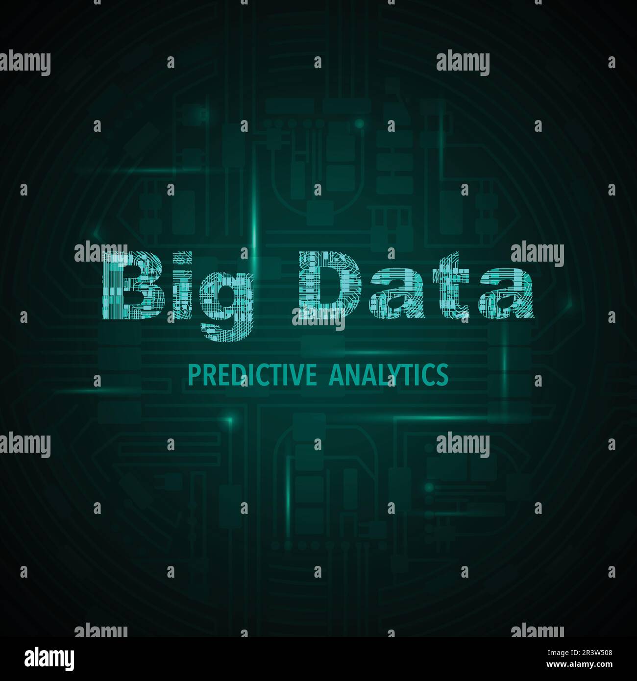Electric circuit big data green background Stock Vector Image & Art - Alamy