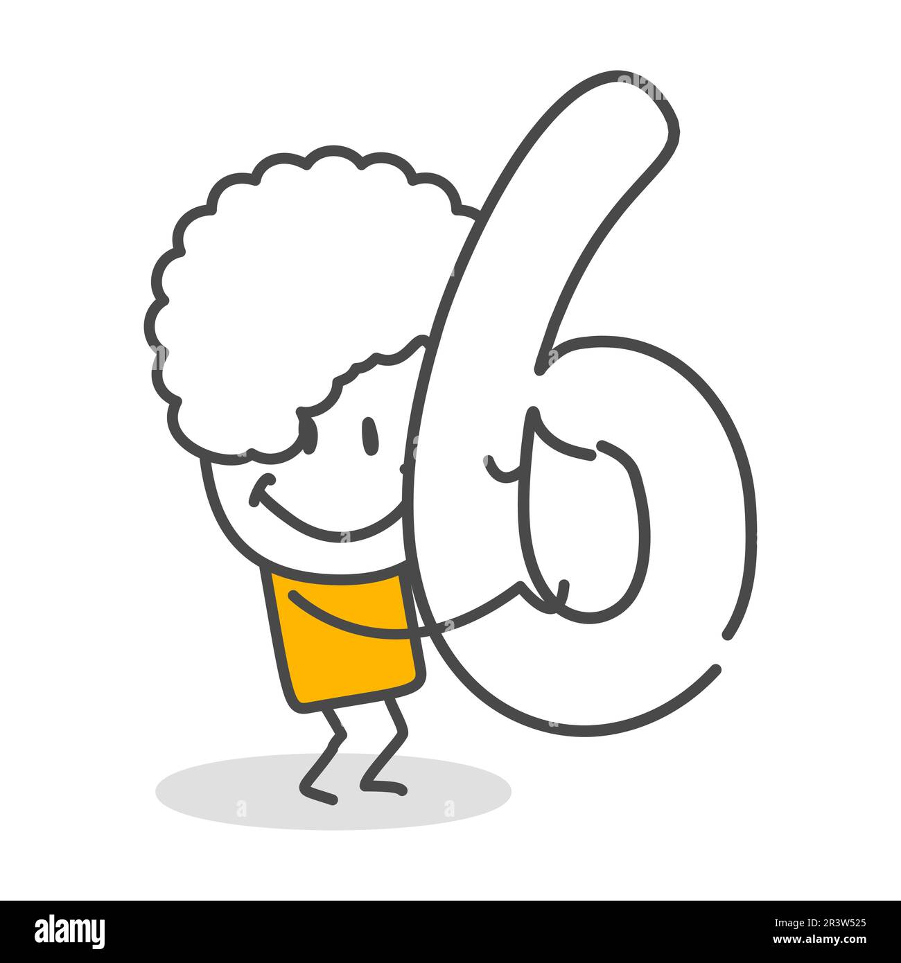 Stick figures. Numbers. Isolated on white background. Hand drawn Doodle ...