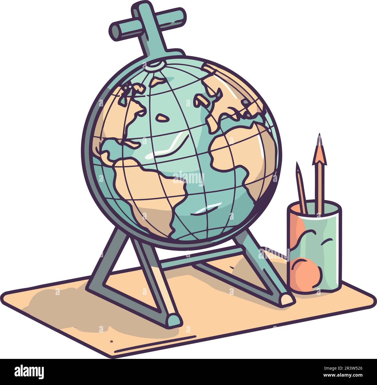 Science education A globe on a desk Stock Vector Image & Art - Alamy